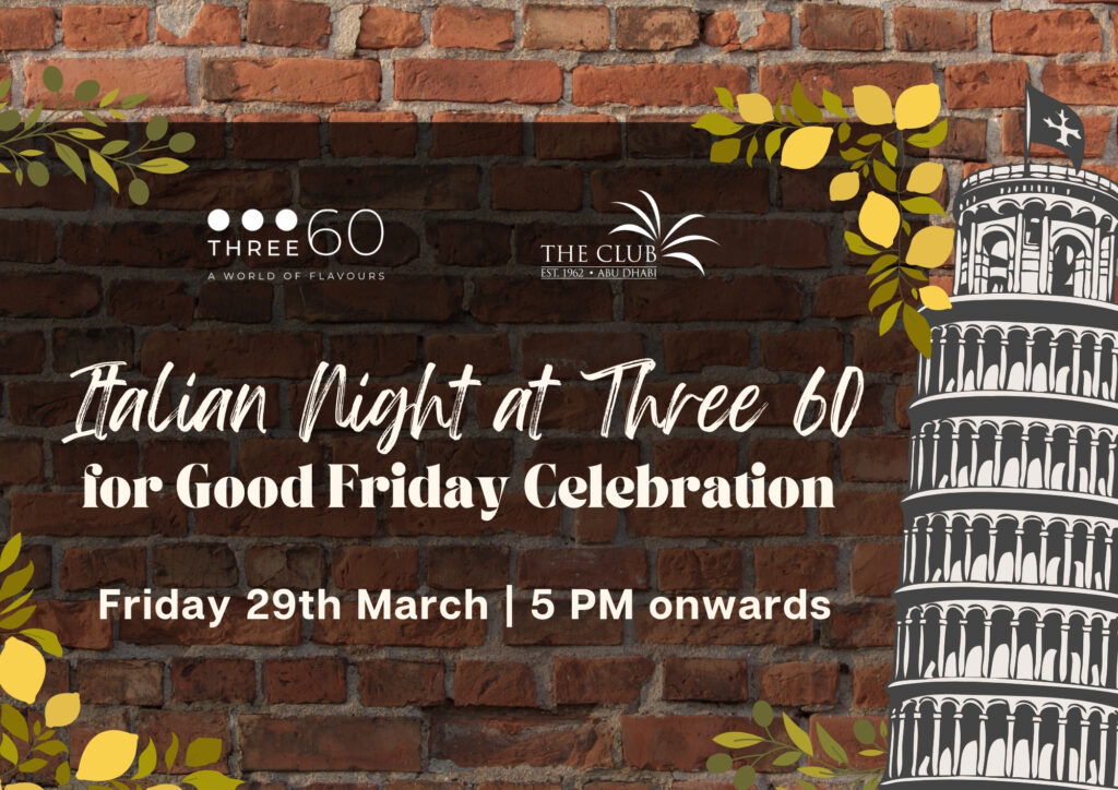 Italian Night at Three 60 for Good Friday Celebration - The Club